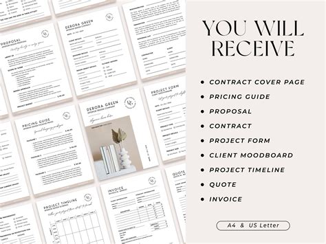 Interior Designer Contract Template Editable Service Contract