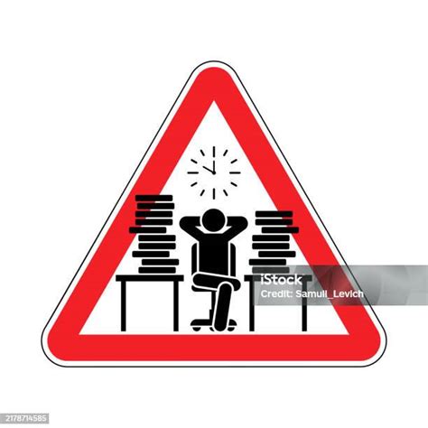 주의 미루기 신호 나중으로 미루지 않도록 주의하십시오 한 남자가 의자에 앉아서 일을 나중으로 미룬다 빨간 도로 표지판 0명에 대한 스톡 벡터 아트 및 기타 이미지 Istock