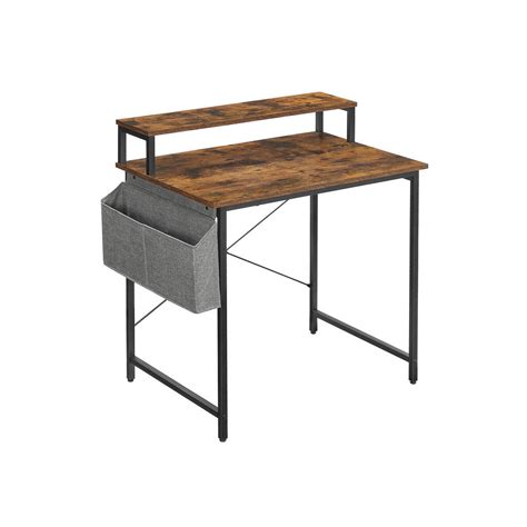 Industrial Brown Small Computer Desk With Monitor Riser By Momentum