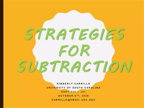 Strategies For Subtraction Ppt