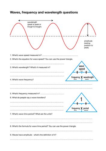 Wave Speed Frequency And Wavelength Worksheet Edexcel Igcse Physics 9 1 Teaching Resources