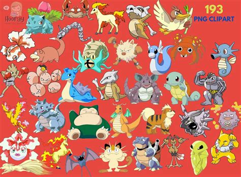 Pokemoon Png Pokemoon Clipart Pokemoon Digital Set Instant Download Etsy