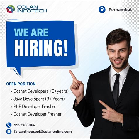 colan infotech pvt ltd pernambut vellore on linkedin pernambutjobs techopportunities