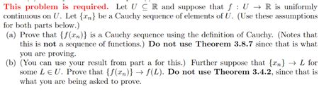 Solved This Problem Is Required Let UR And Suppose That Chegg Com
