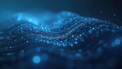 Blue Data Encryption Cybersecurity Wallpaper Binary Code Matrix On Dark Canvas Stock