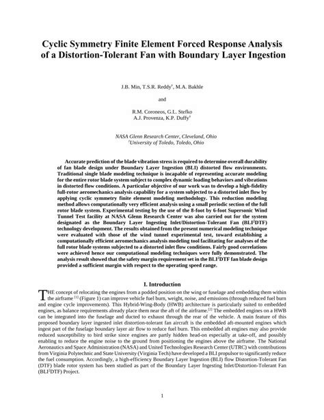 Pdf Cyclic Symmetry Finite Element Forced Response Nasa