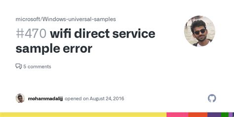 Wifi Direct Service Sample Error · Issue 470 · Microsoftwindows