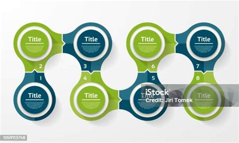 벡터 원 Infographic입니다 주기형 다이어그램 그래프 프레 젠 테이 션 및 원형 차트에 대 한 템플릿 8 옵션 부품 단계