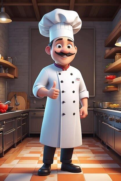 Premium Photo 3d Animation Style Cartoon Character Illustration Of A Chef