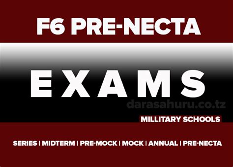 Form Six Pre Necta Joint Exams With Marking Schemes Military Schools 2024 Darasa Huru Medium