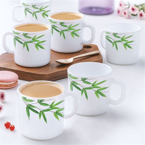 Larah Opalware By Borosil Bamboo Leaves Mug 100 Ml At Best Price Online In India Borosil