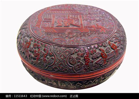 明代漆器 剔红楼阁人物纹圆盒 高清图片下载 红动中国