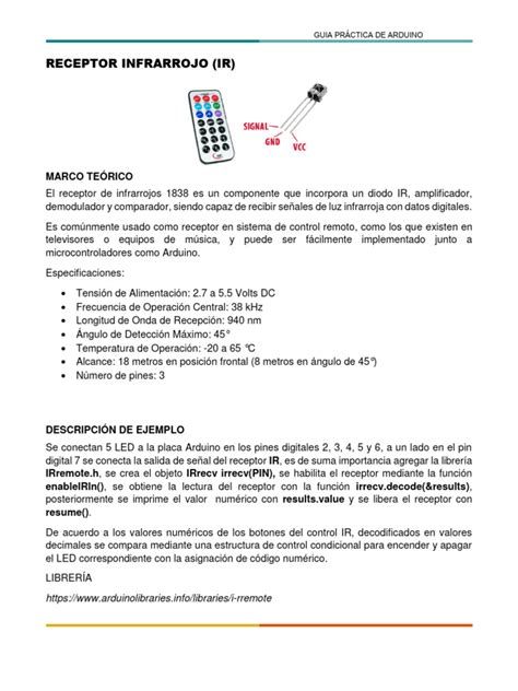 17 Receptor Ir 1838 Pdf Arduino Infrarrojo