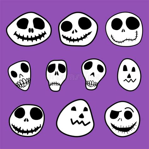 Ghost Face Emotion Element Set Stock Vector Illustration Of Cute