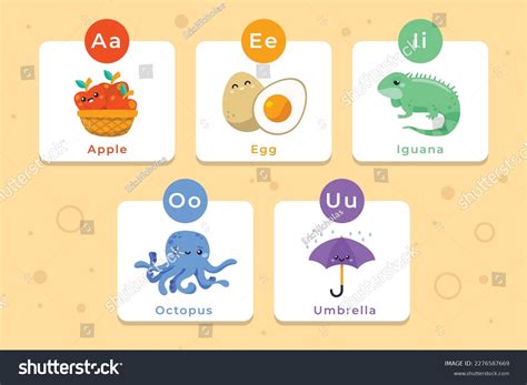 Vowels English Alphabet E O U Stock Vector Royalty Free 2276587669