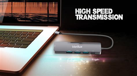 Verilux® Usb C Hub 5 In 1 Portable Aluminum Usb Verilux