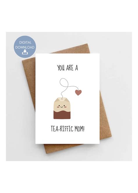You Are A Tea Riffic Mom Printable Mother S Day Card Etsy
