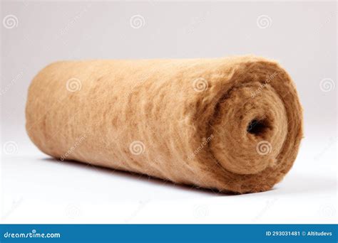 An Insulation Roll Made Of Sheep Wool In Packaging Stock Image Image