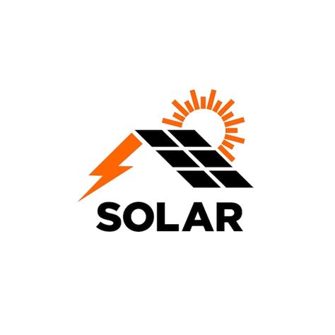 Logo Solaire Avec Concept De Panneau Solaire Vecteur Premium