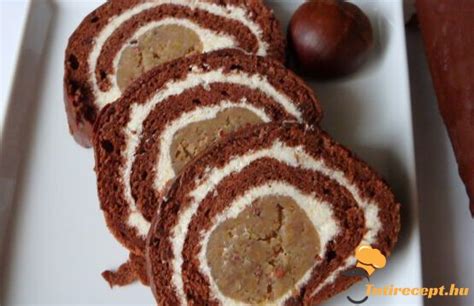 Gesztenyés Csokis Tekercs Mandulakrémmel Recept Tutirecept