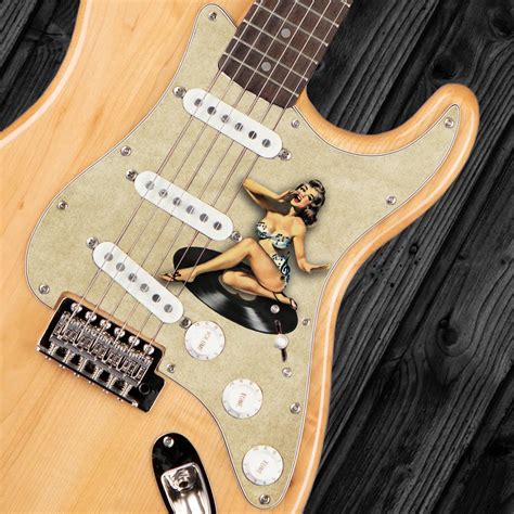 Stratocaster Record Pinup Pickguard Vintage Custom Printed