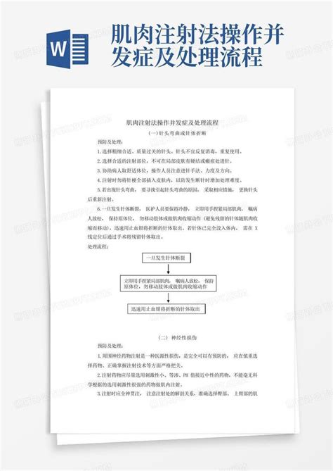 肌肉注射法操作并发症及处理流程Word模板下载 编号qgemkkke 熊猫办公