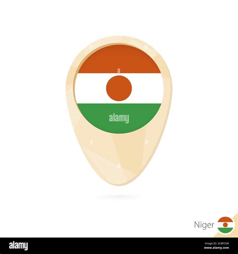 Map Pointer With Flag Of Niger Orange Abstract Map Icon Vector
