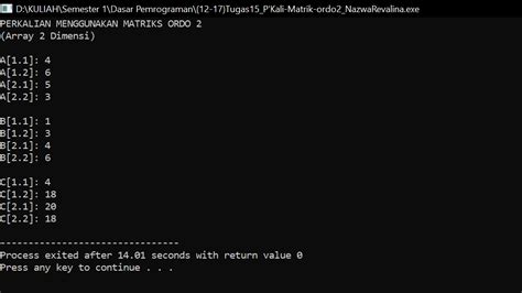 Perkalian Matriks Ordo 2 Pada Array 2 Dimensi Dalam C By Revalinazwa Medium