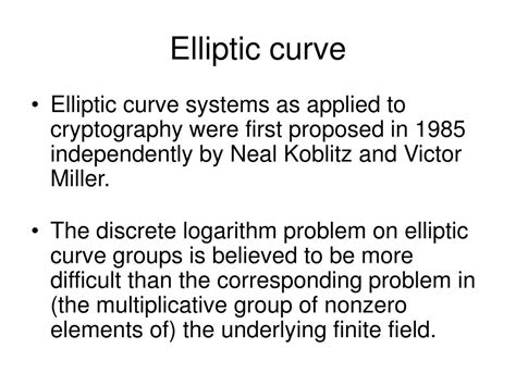 PPT Elliptic Curve Cryptography PowerPoint Presentation Free Download ID