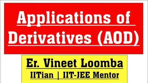Iit Jee Mastering Applications Of Derivatives In Hindi Offered By