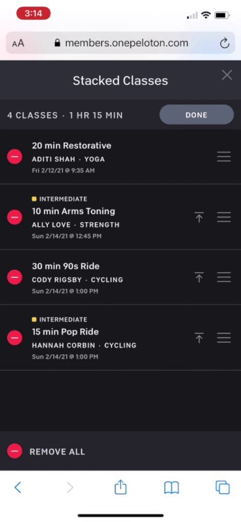 Tip How To Create Edit And Modify Peloton Stacks From Mobile Peloton Ios Iphone App Or Peloton