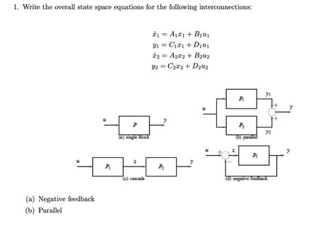 Solved Write The Overall State Space Equations For The
