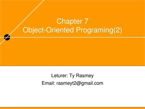 Ppt Chapter 7 Object Oriented Programing2 Powerpoint Presentation