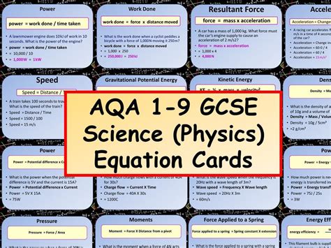 New AQA GCSE Science Physics Equation Cards Teaching Resources Gcse Science Teaching