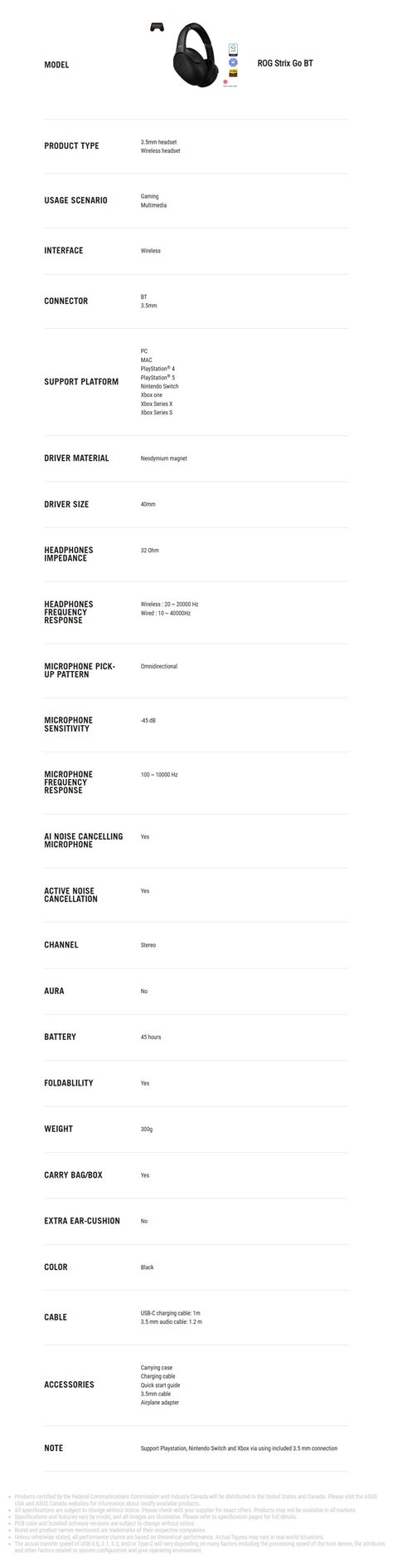 Asus Rog Strix Go Bt Bluetooth Wireless Gaming Headset Cpl Online