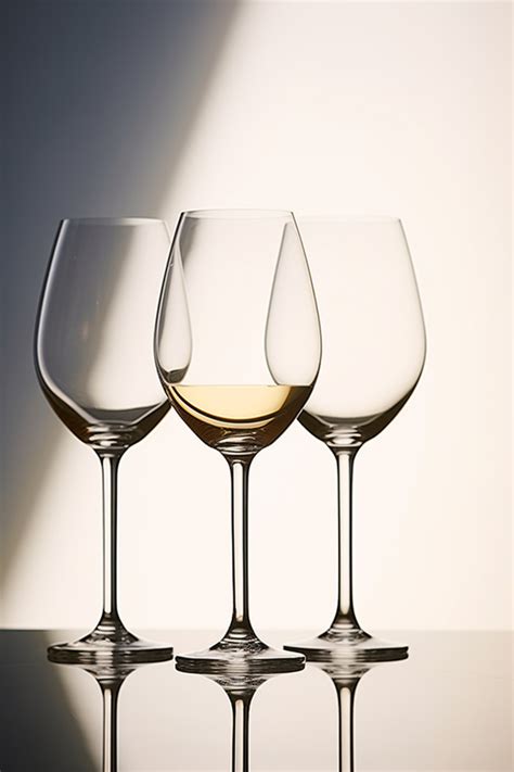 White Wine Glasses In Different Sizes With A Light Background Wallpaper Image For Free Download