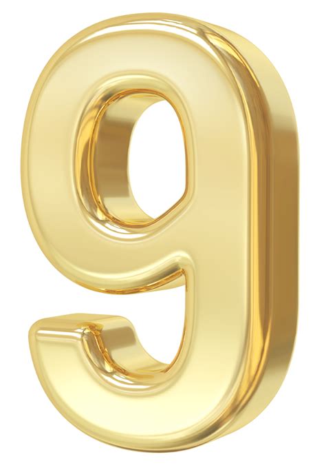 ouro 3d número 9 11297718 PNG