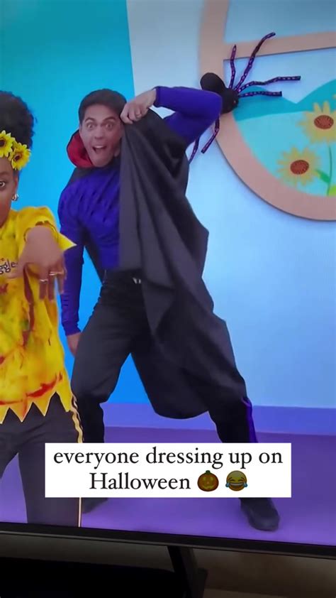 Happy Halloween With John Pearce In A Purple Wiggle Vampire Costume