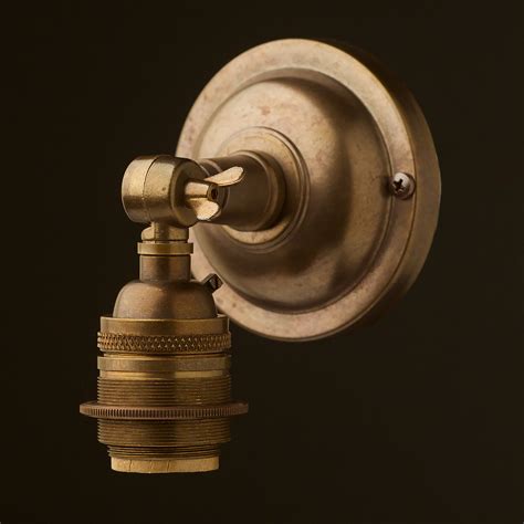 Antiqued Brass Wingnut Wall Sconce E26 Socket