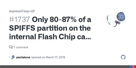 Only 80 87 Of A Spiffs Partition On The Internal Flash Chip Can Be Used To Store Data Files