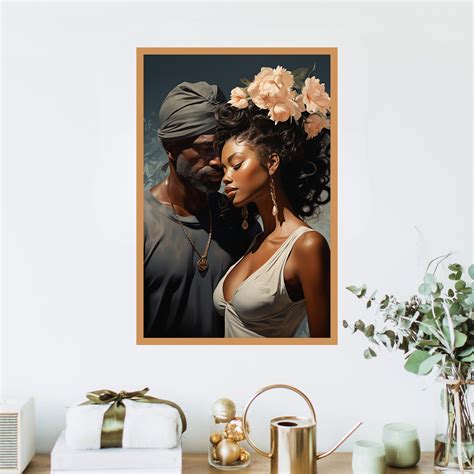 Young Love Unframed Black Art Print Black Love Art Black Art Poster