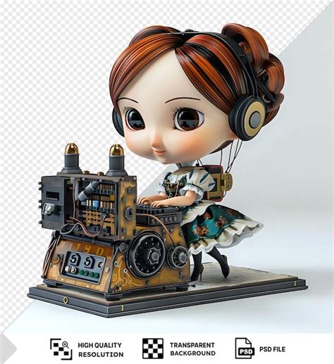 Premium Psd Awesome Chibi Ada Lovelace The Mathematician Typing On A