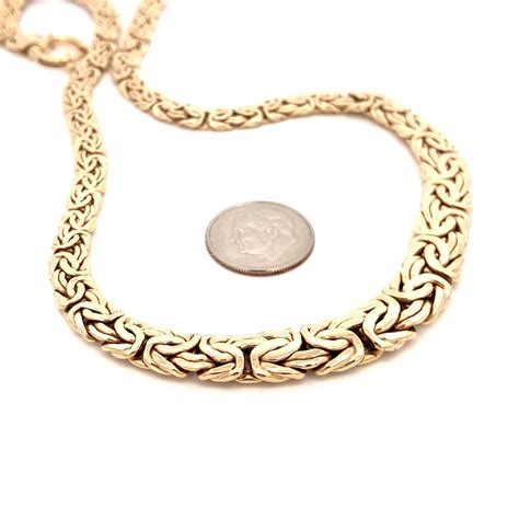 Stunning 14k Yellow Gold Byzantine Necklace Chain 185 Etsy