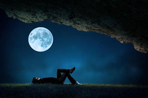 Moon Moonlight Grass Free Photo On Pixabay