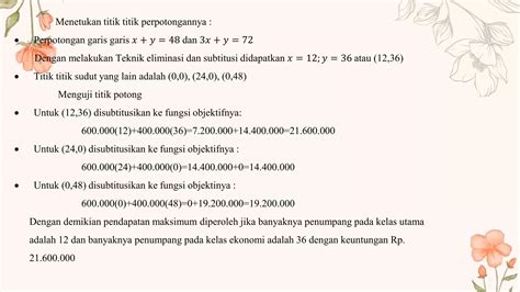 PPT SISTEM PERSAMAAN LINEAR DAN PROGRAM LINEAR Pptx