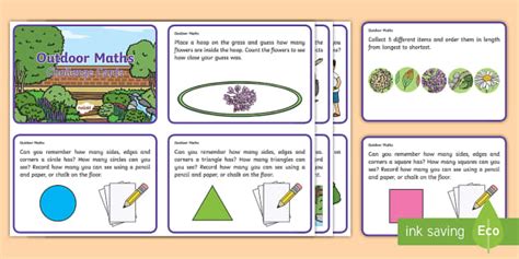 Outdoor Maths Eyfs Challenge Cards Early Years Activities