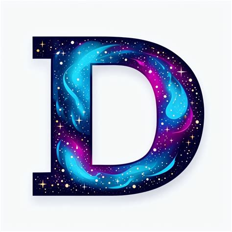 Vibrant Cosmic Letter D Monogram With Stellar Patterns Playground