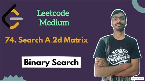 Search A 2d Matrix Leetcode Daily Challenge Leetcode Medium Binary Search Youtube