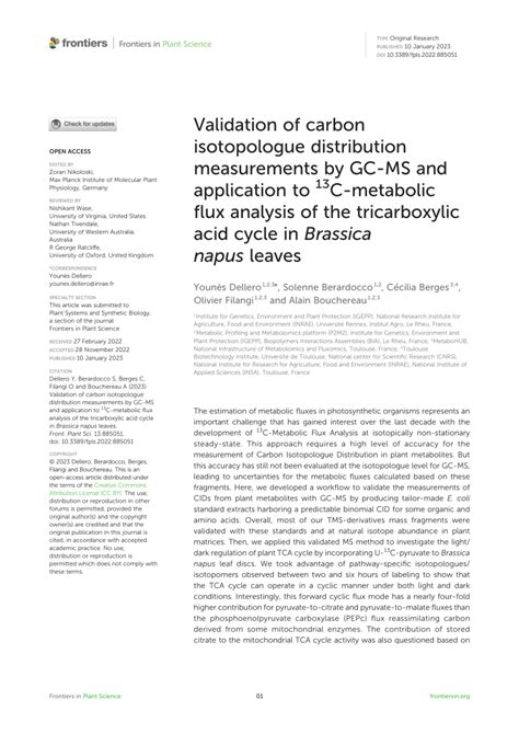 Pdf Validation Of Carbon Isotopologue Distribution Measurements By Gc