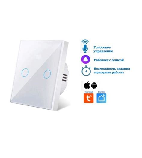 Умный сенсорный Wifi выключатель с нулем и без нуля работает с Яндекс Алисой голосовое